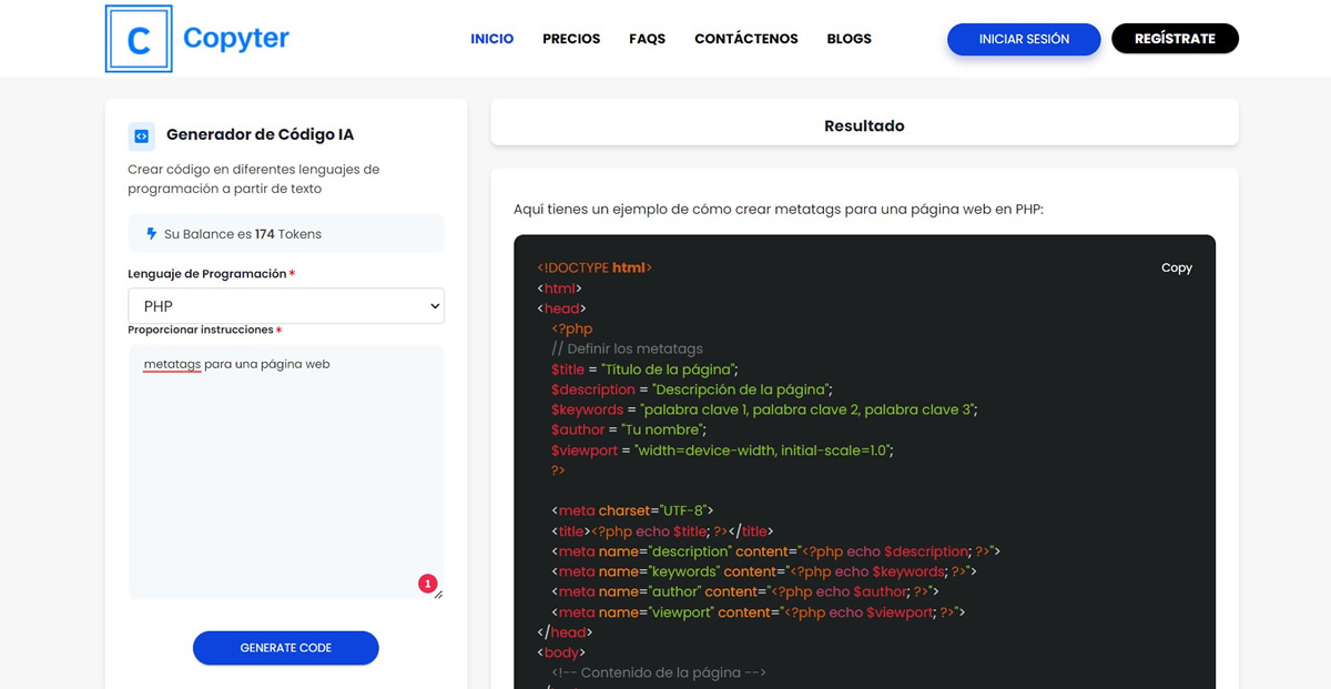 El mejor generador de código IA para desarrolladores